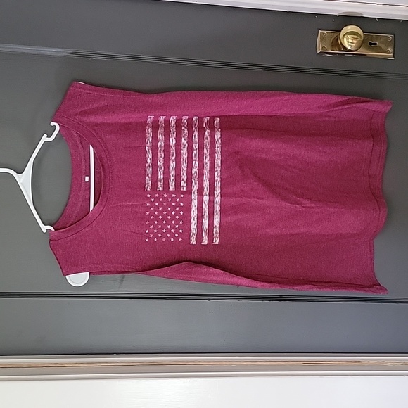 Tops | Womens Maroon Xl American Flag Tank Top | Poshmark